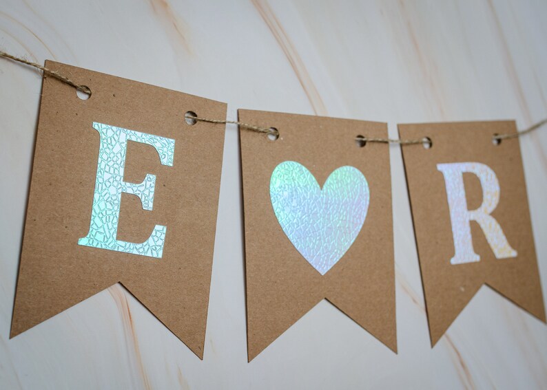 Personalised Banner With White Metallic Letters Custom - Etsy UK