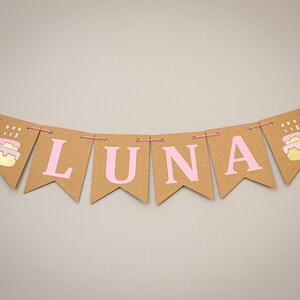 Personalised Banner With Pink Letters, Custom Bunting, Name Banner ...