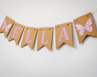 Personalised Banner With Pink Letters Custom Bunting Name | Etsy