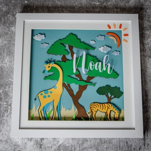 Personalized Shadow Box, Safari Wall Decor - Etsy UK
