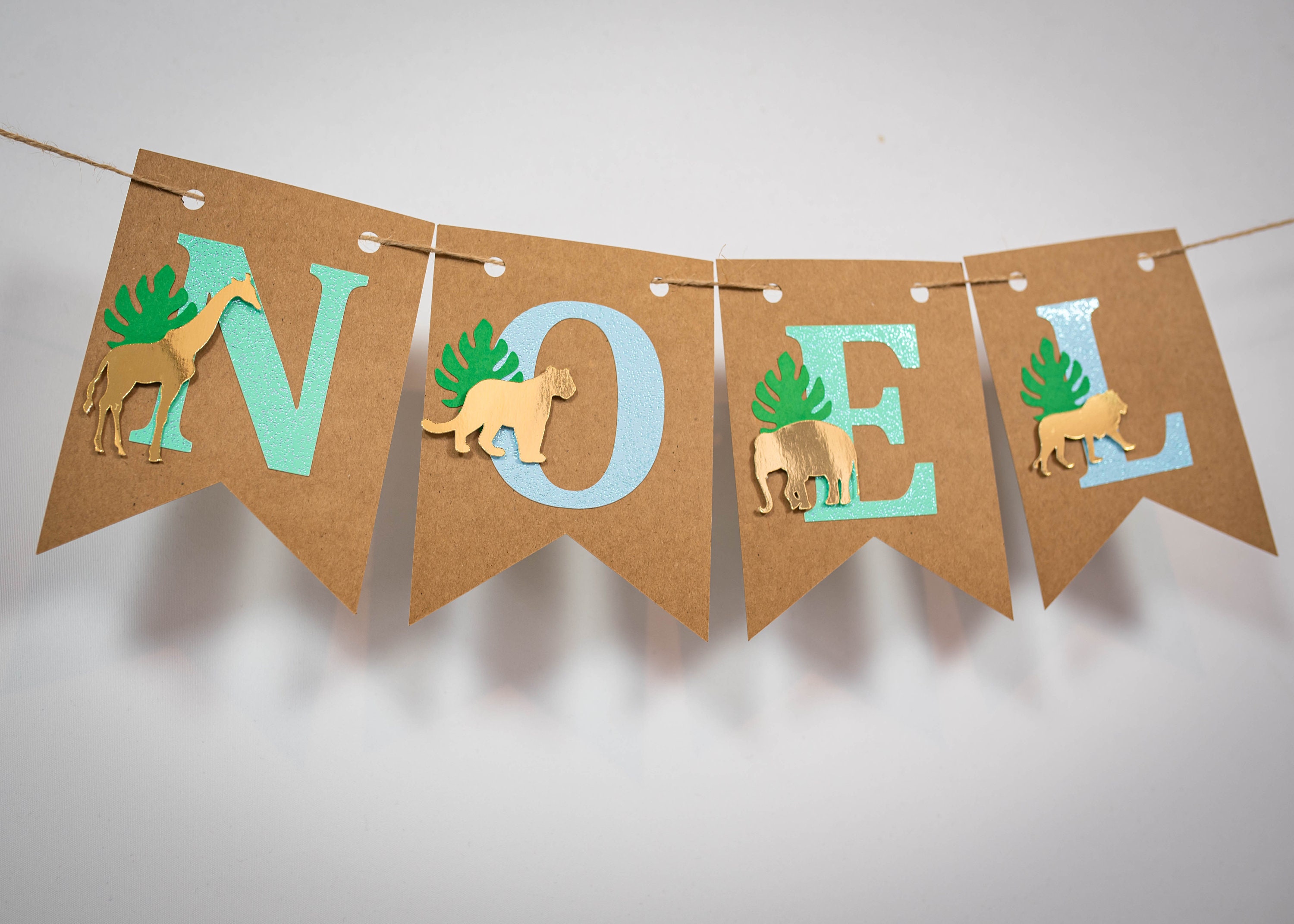 Personalised Banner With Blue and Green Letters Custom - Etsy