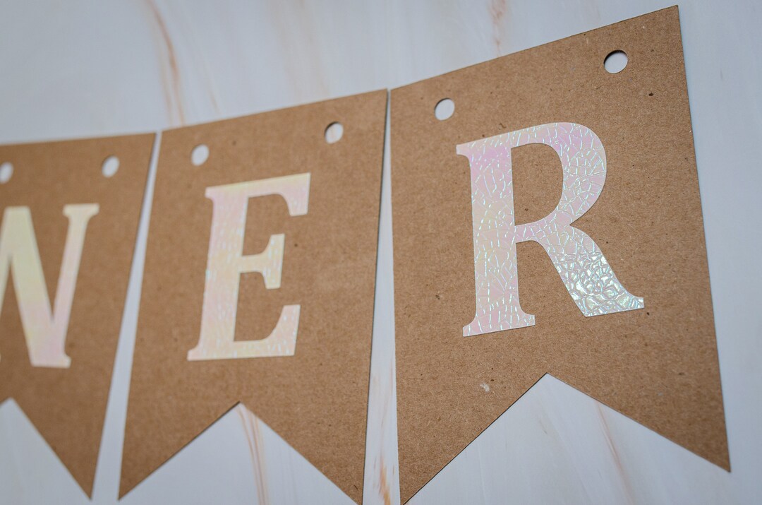 Personalised Banner With White Metallic Letters, Custom Bunting, Name ...