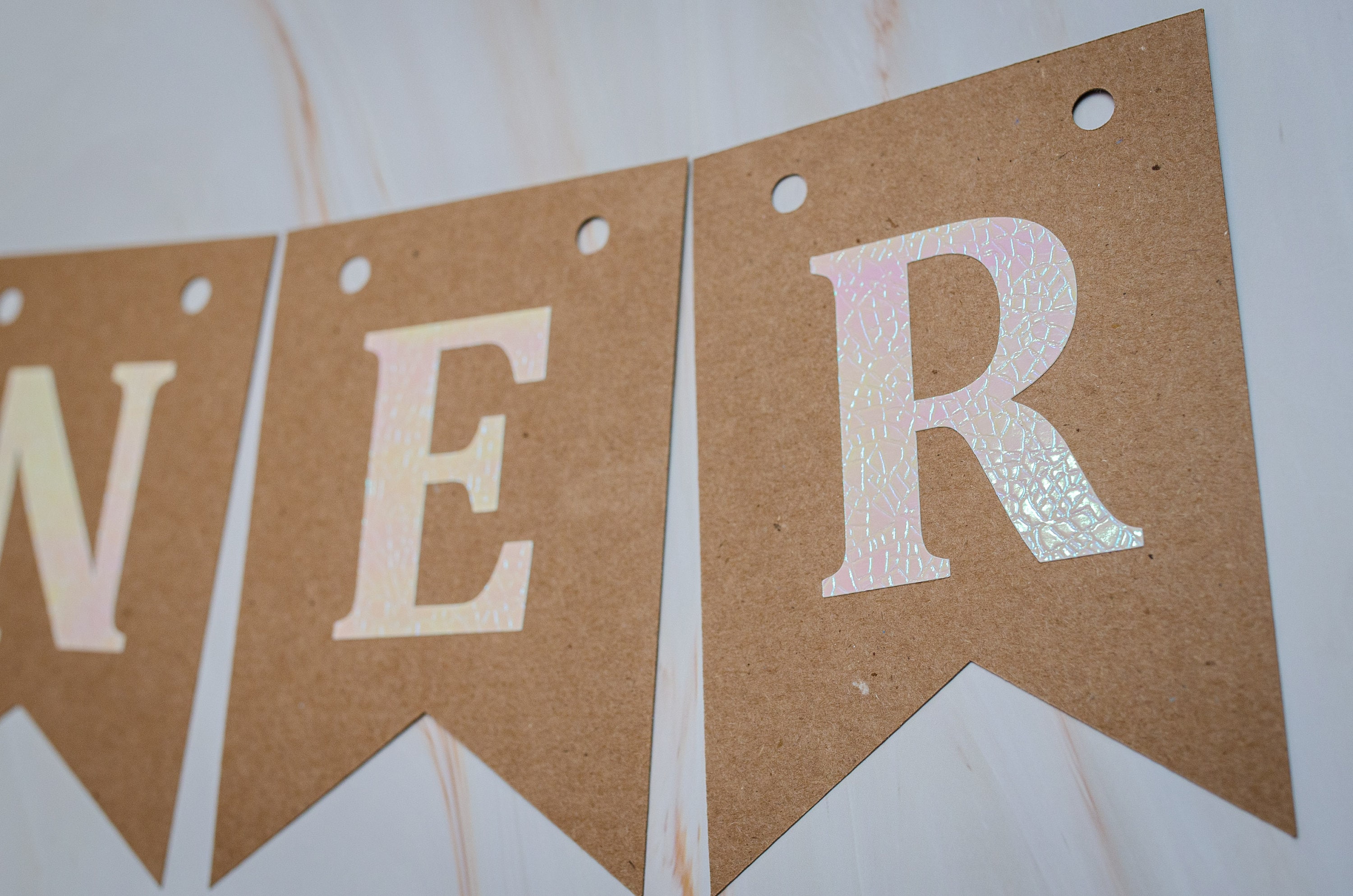 Personalised Banner With White Metallic Letters Custom - Etsy UK