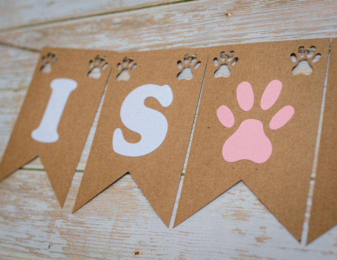 Personalised Puppy Banner, Custom Birthday Bunting, Occasion Garland ...