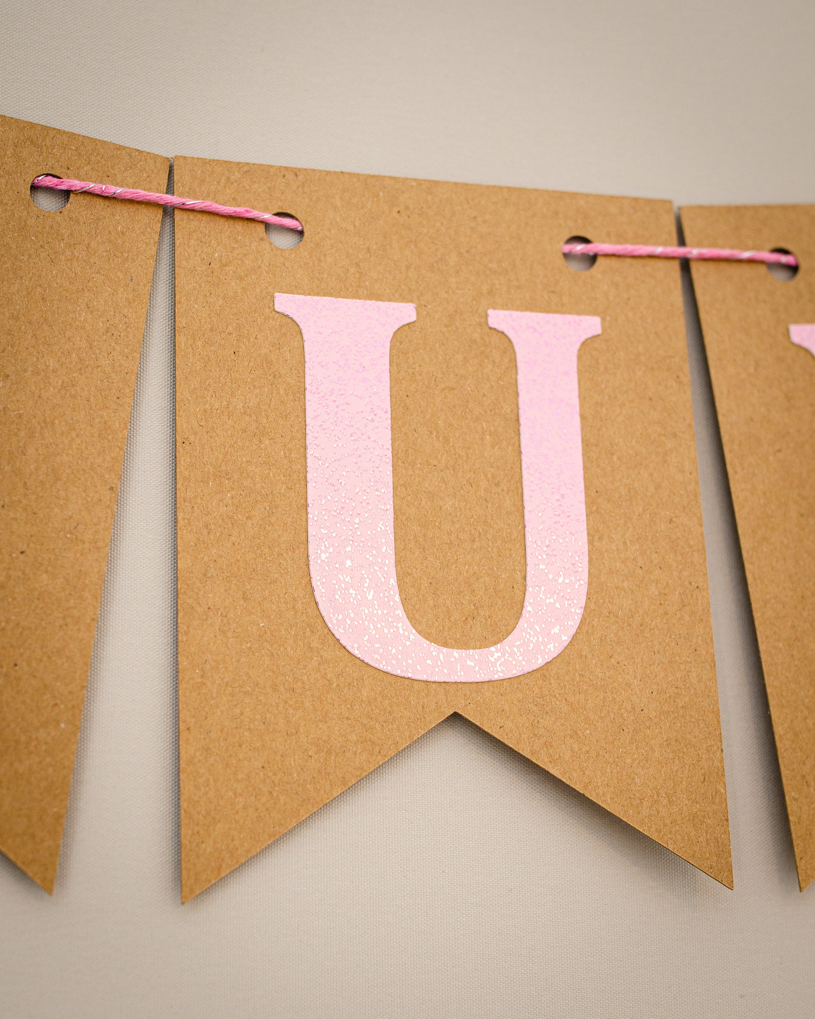 Personalised Banner With Pink Letters, Custom Bunting, Name Banner ...