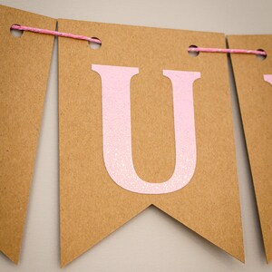 Personalised Banner With Pink Letters, Custom Bunting, Name Banner ...