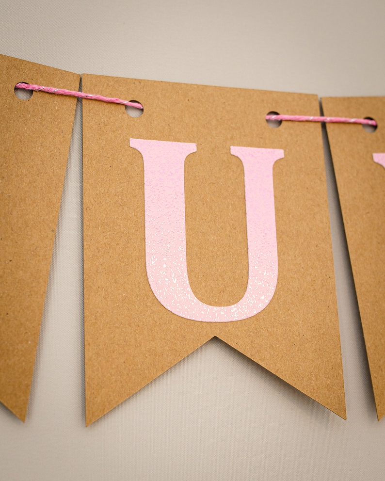 Personalised Banner With Pink Letters, Custom Bunting, Name Banner ...