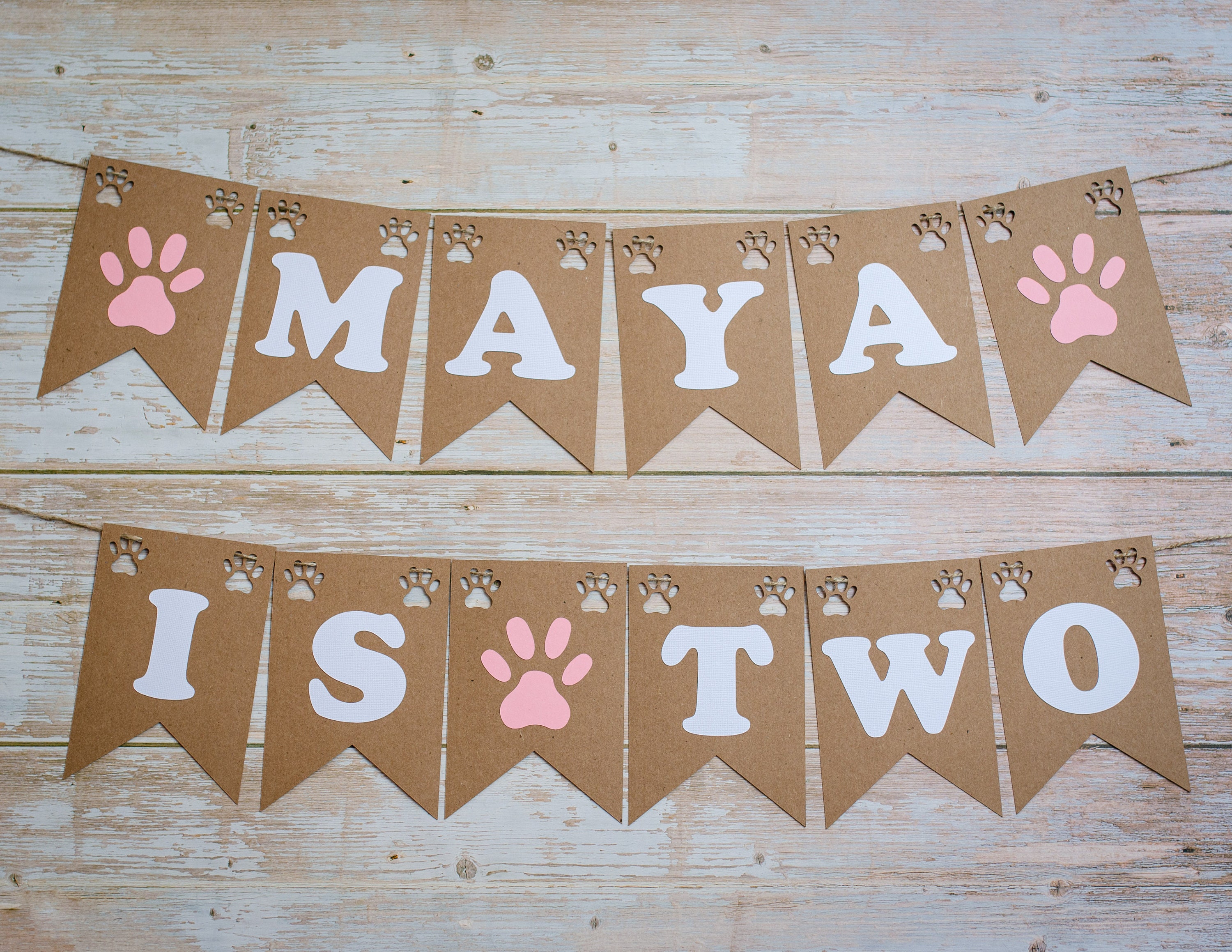 Personalised puppy banner custom birthday bunting occasion | Etsy