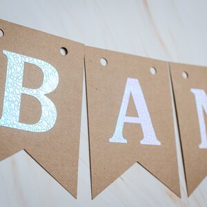 Personalised Banner With White Metallic Letters, Custom Bunting, Name ...