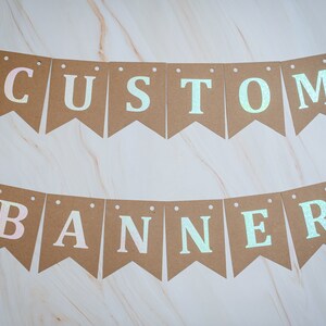 Personalised Banner With White Metallic Letters, Custom Bunting, Name ...
