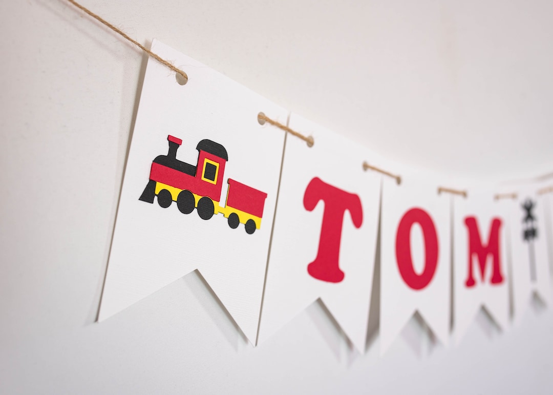 Personalised Train Kids Party Banner, Custom Girls Boys Birthday Party ...