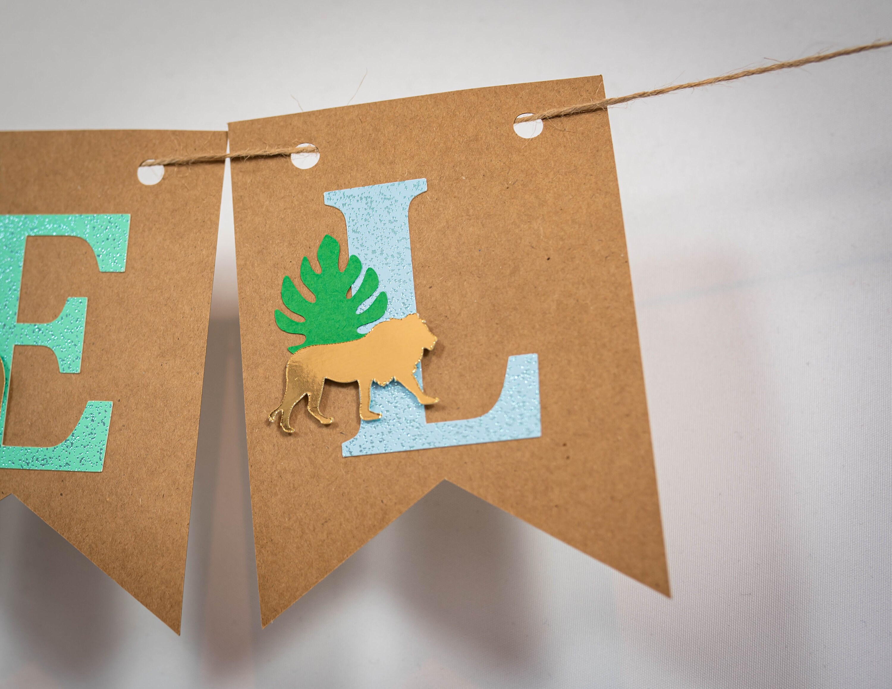 Personalised Banner With Blue and Green Letters Custom - Etsy