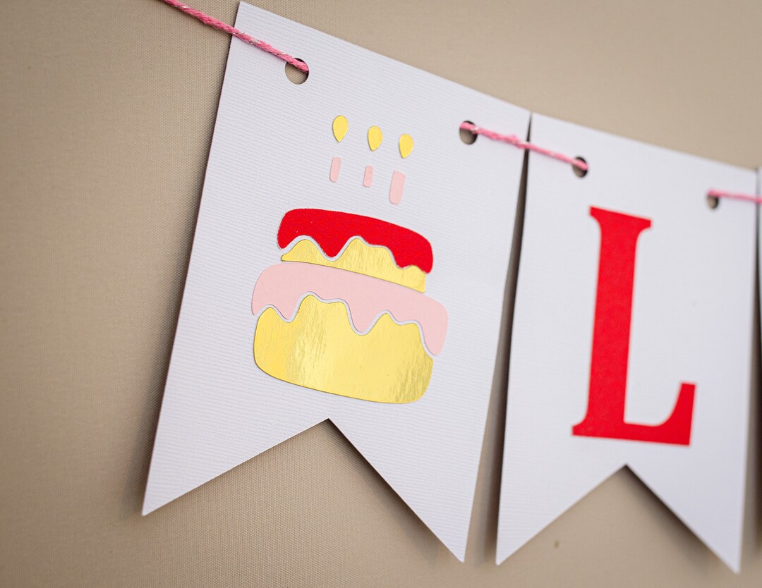 Personalised Banner With Red Letters, Custom Bunting, Name Banner ...