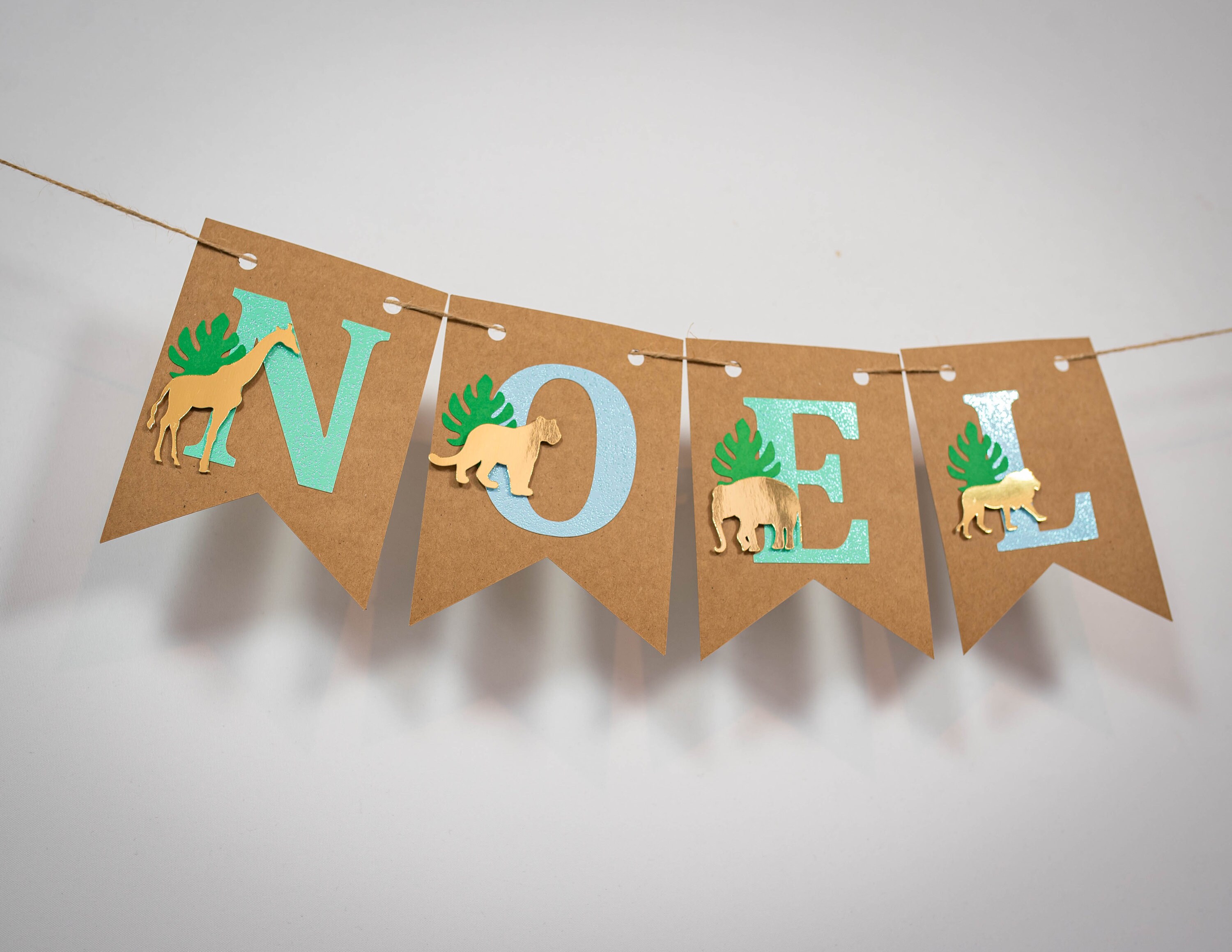 Personalised Banner With Blue and Green Letters Custom - Etsy