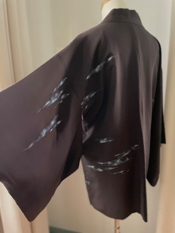 Lovely Vintage Brown Silk Japanese Haori Robe Jacket … - Gem