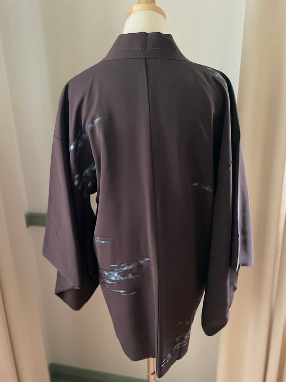 Lovely Vintage Brown Silk Japanese Haori Robe Jacket … - Gem