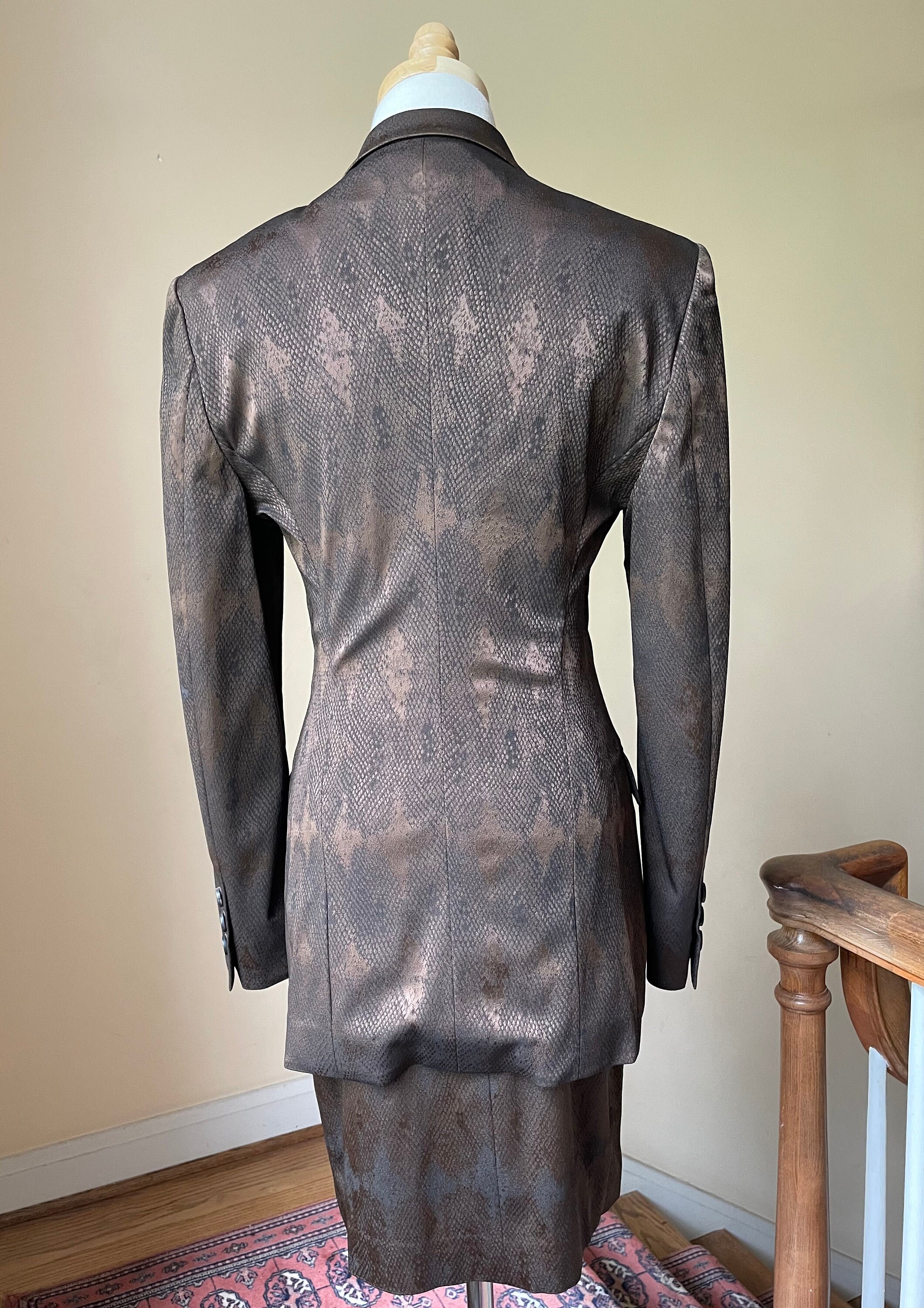 Vintage Escada Brown Snakeskin Skirt Suit Snakeskin Skirt Suit Size 38 ...