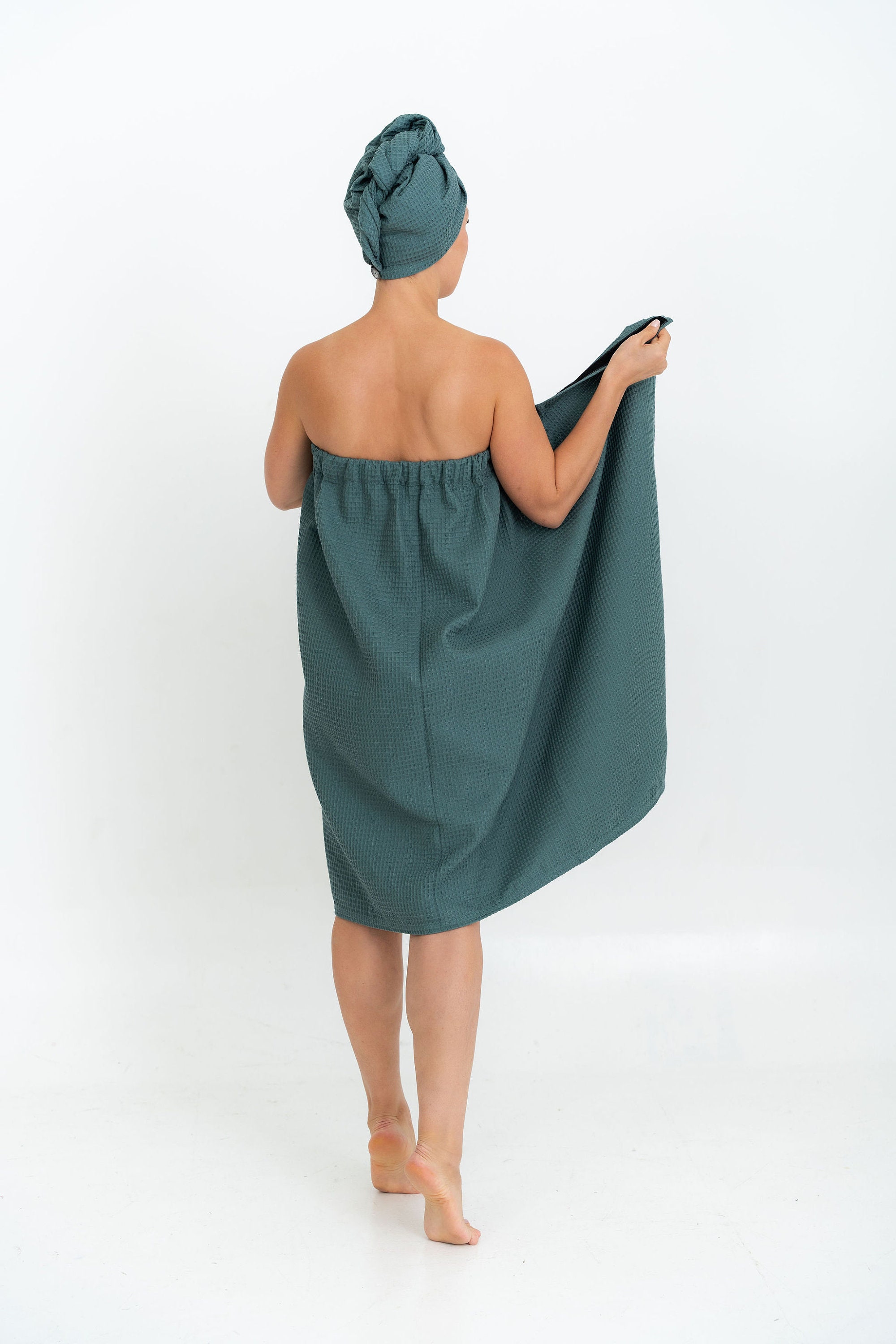 Cotton Waffle Spa Wrap Towel: Velcro Sauna Skirt - Etsy