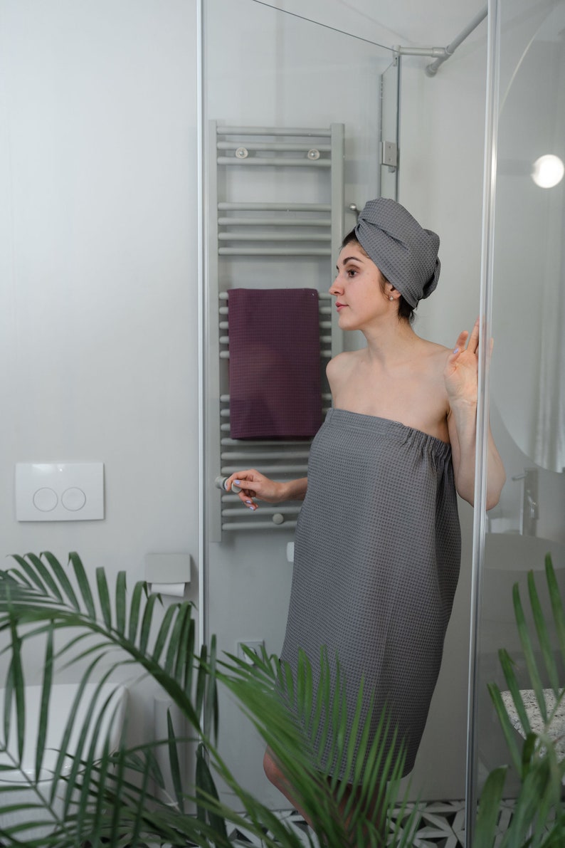 Cotton Waffle Spa Wrap Towel: Velcro Sauna Skirt - Etsy