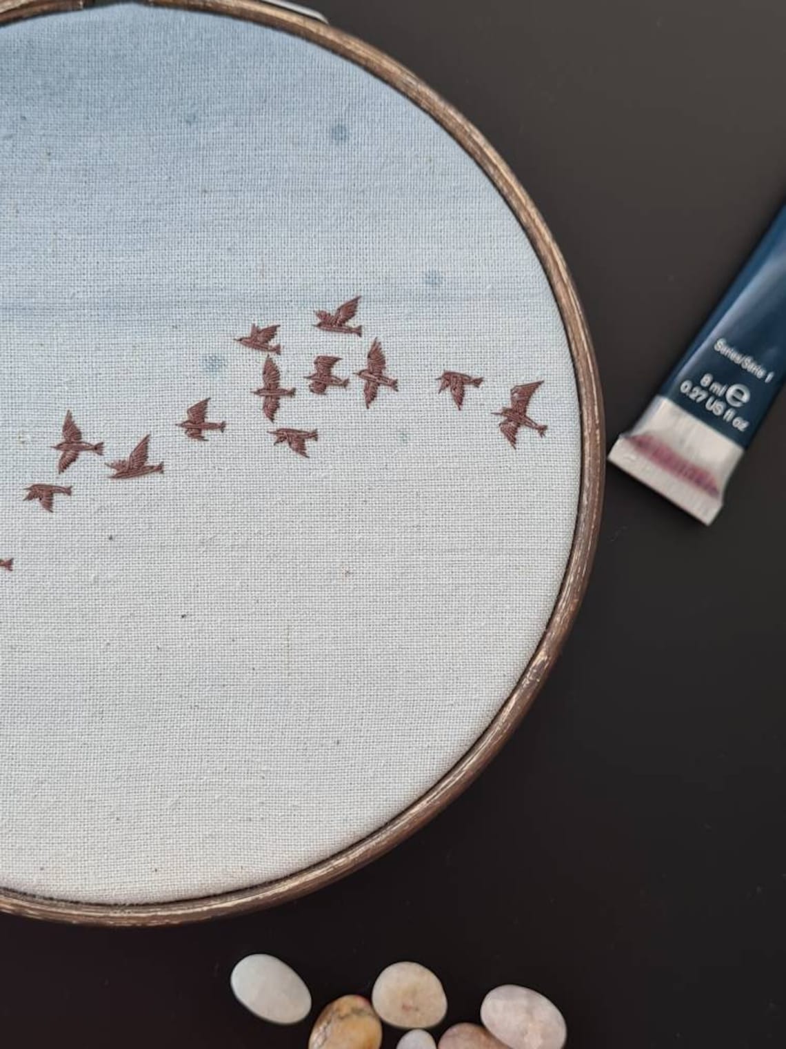 5" Hand Embroidered Birds in Flight - Etsy
