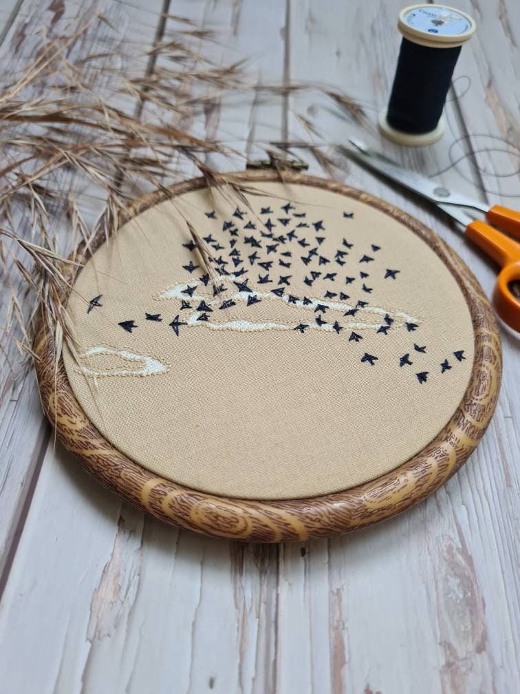 5 Hand Embroidered Murmuration - Etsy