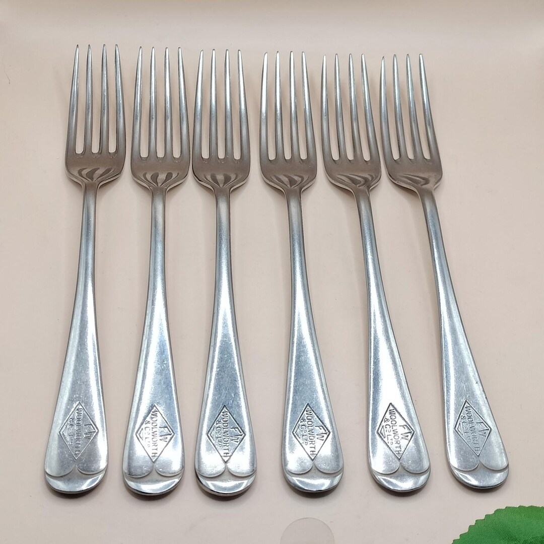 English Table Forks, Matching Set of 6, Stamped Woolworth & Co, Cooper ...
