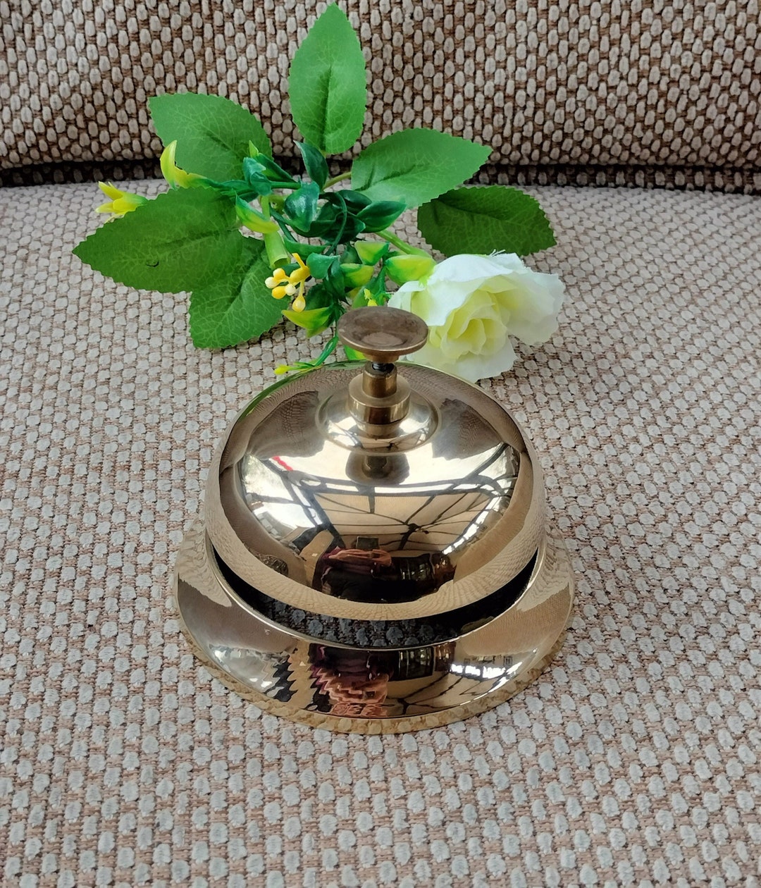 Brass Reception Bell Vintage Front Desk Bell With Push Button - Etsy