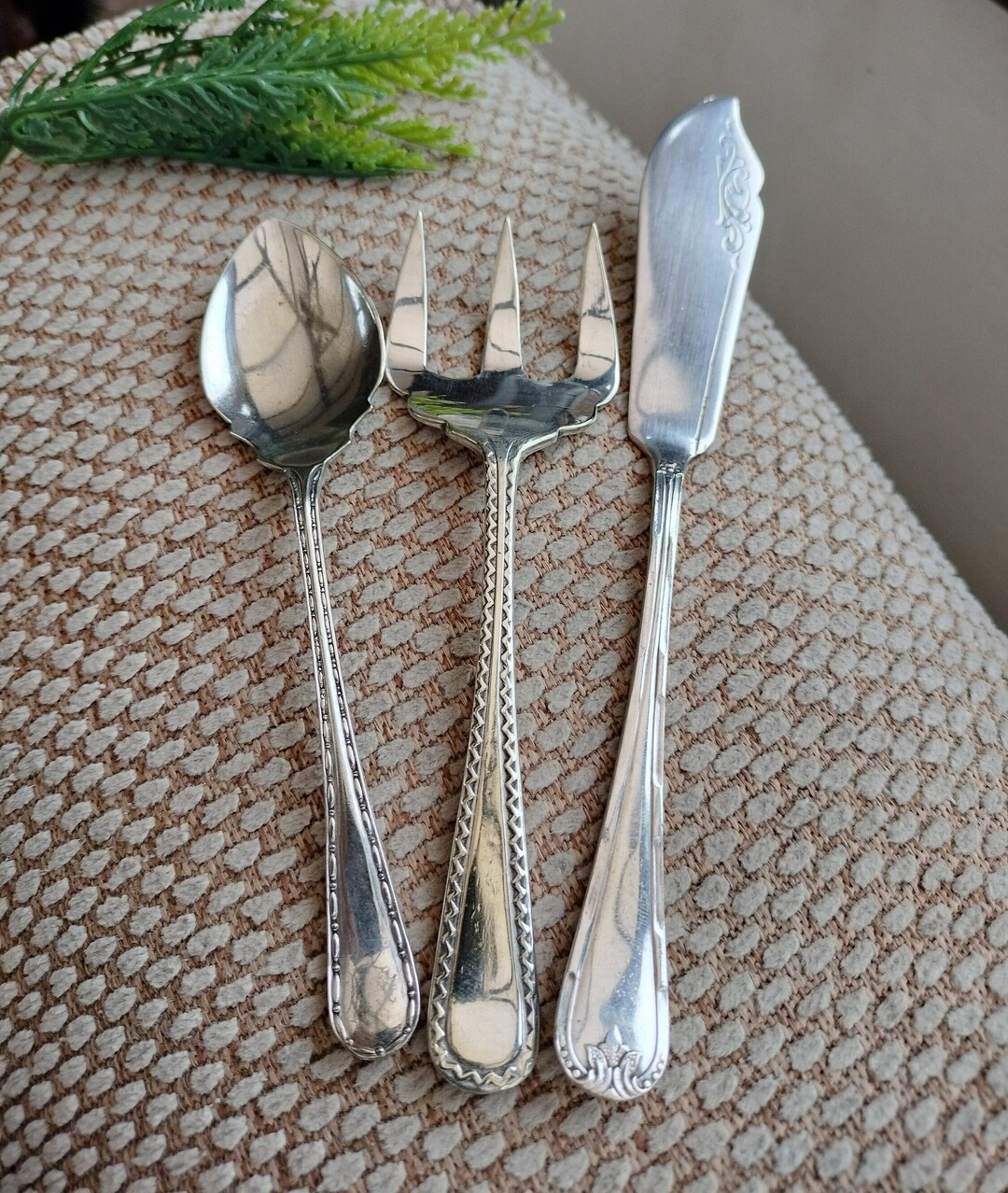 Edwardian Breakfast Cutlery, Lovely Trio, Bread Fork, Jam Spoon ...