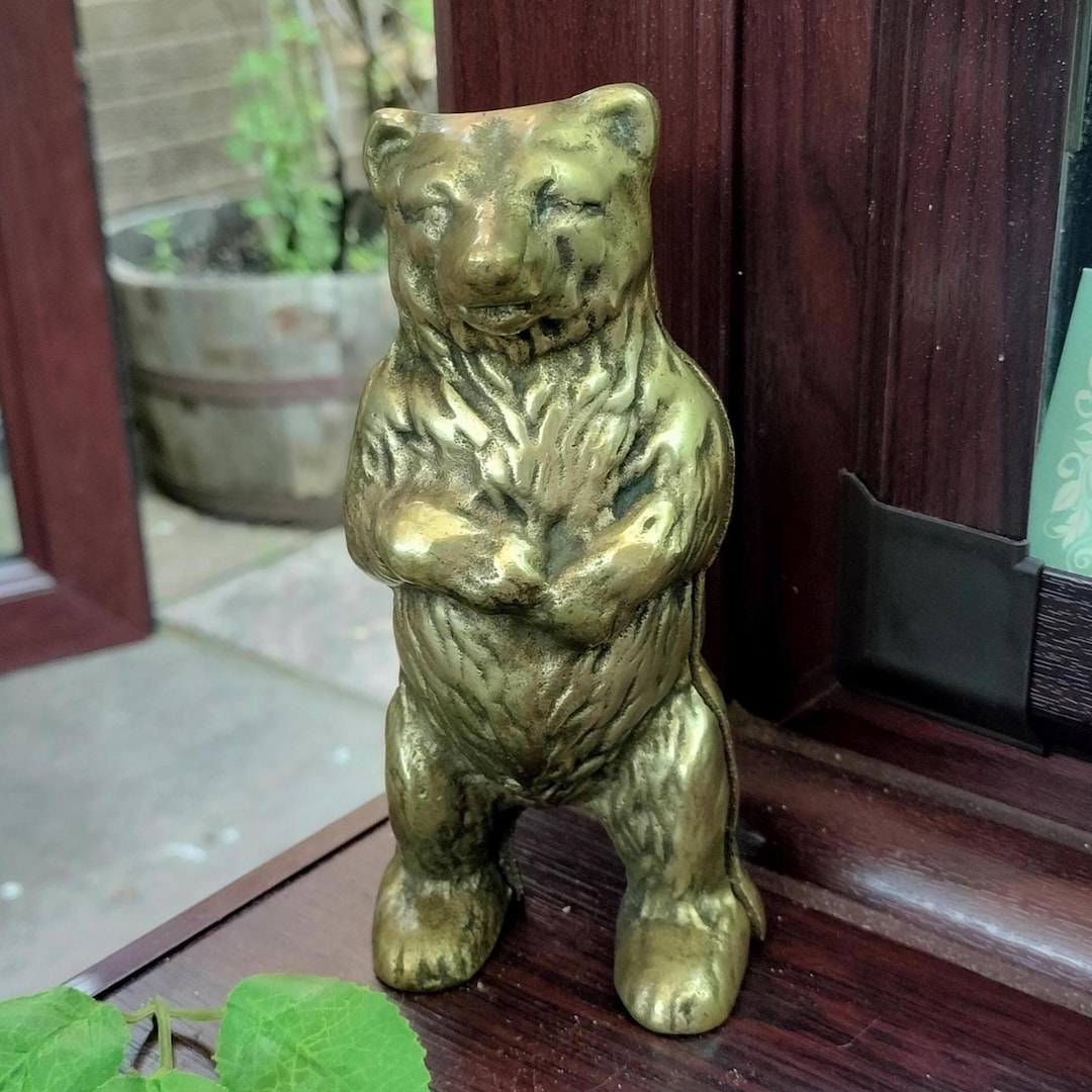 Brass Bear Money Box, Vintage Piggy Bank With Character, Guardian of ...