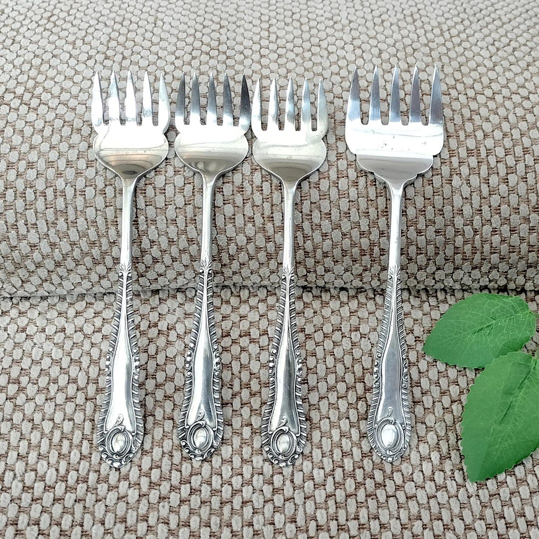 SET of Sardine Forks, 3 Individual & 1 Server, Antique English ...
