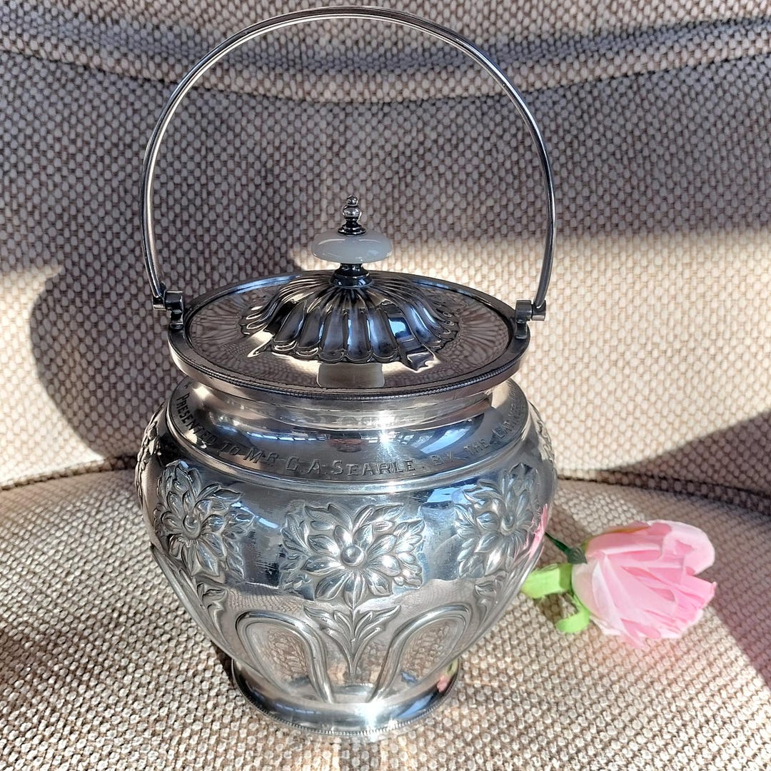 Antique Biscuit Box, Made in England by Walker & Hall, 1907 Wedding ...