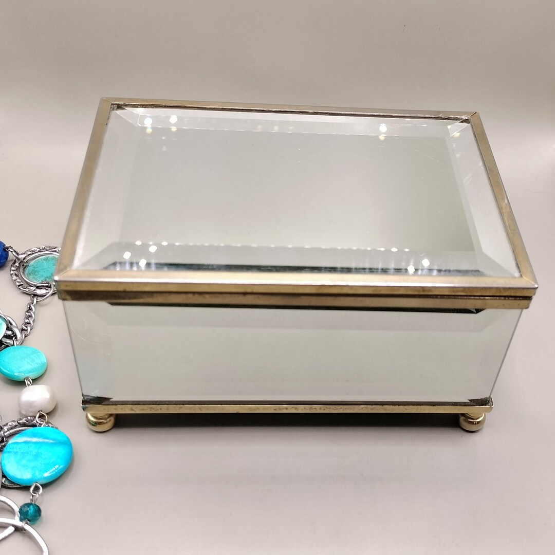 Mirrored Trinket Box, Vintage Music Box for Small Treasures, Plays Moon ...