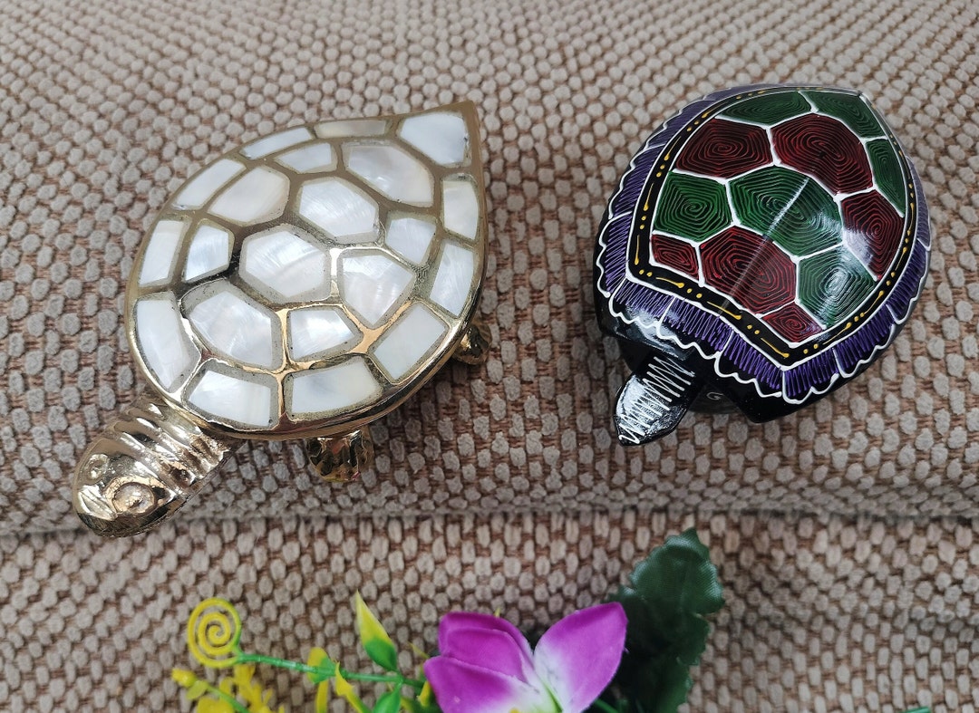 Turtle Trinket Box, Sold Separately - Painted Paper Mache Still ...