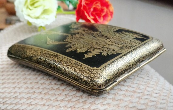 Japanese Cigarette Case, damascene cover with Mount F… - Gem