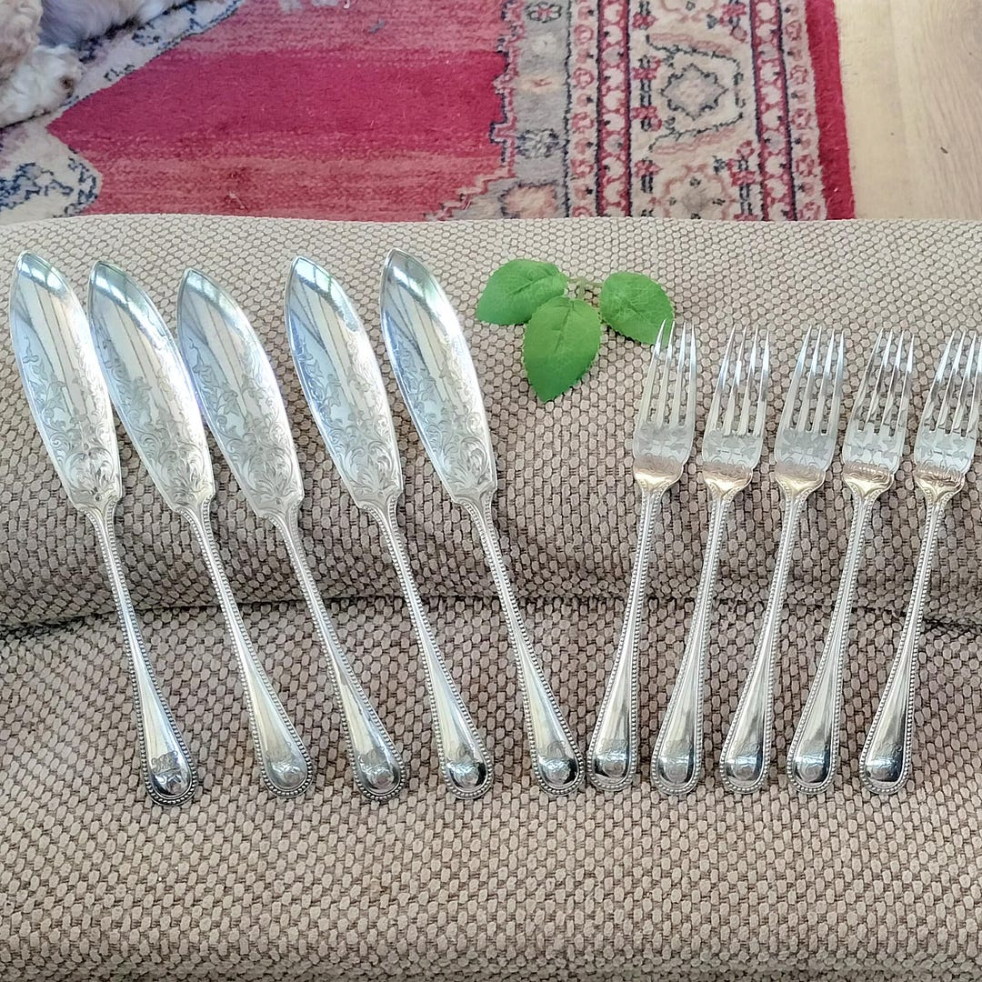 Set of 10, Antique Fish Cutlery, Impressive Victorian Tableware, Made ...