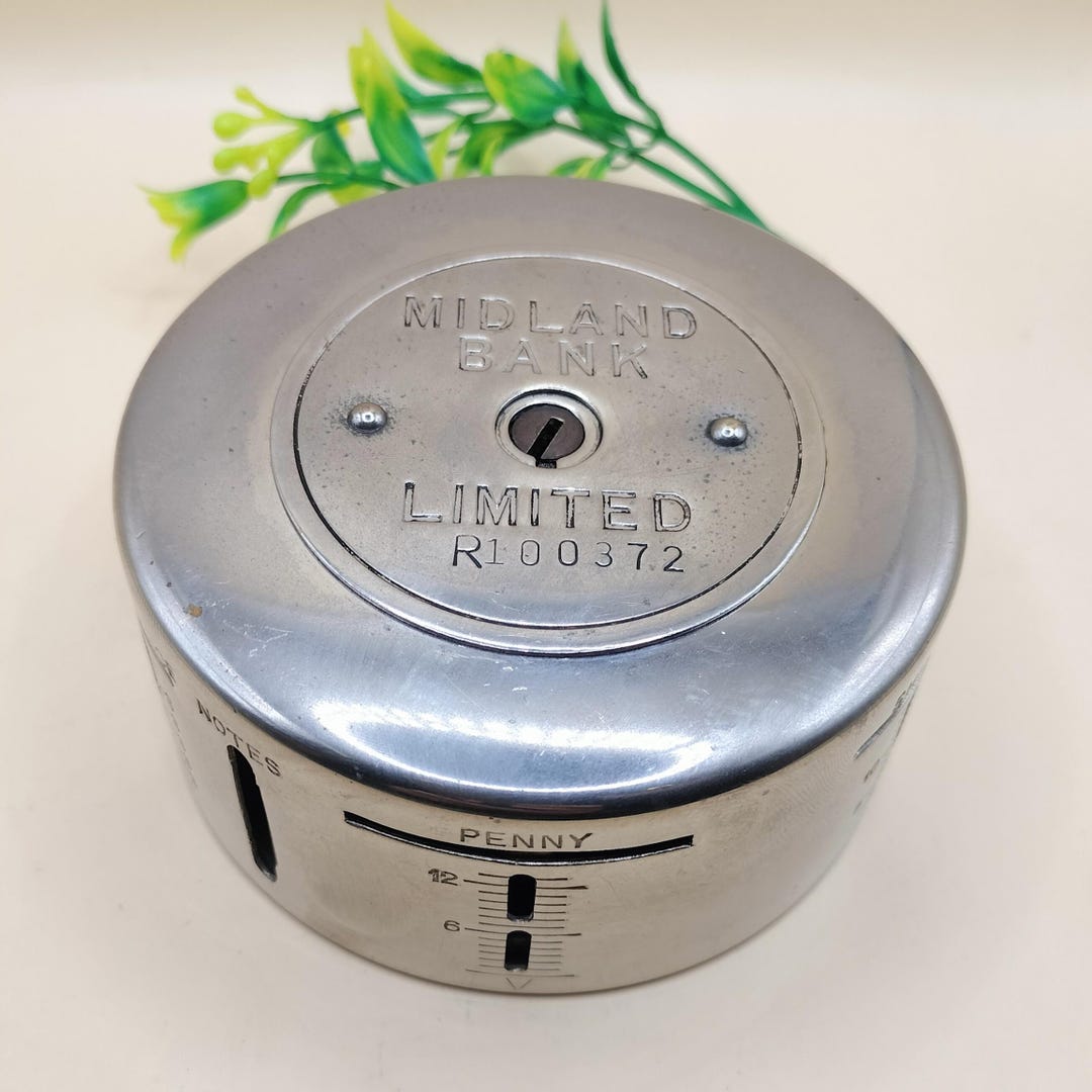 Midland Bank Money Box, Vintage Chrome Home Safe, Made in England (no ...