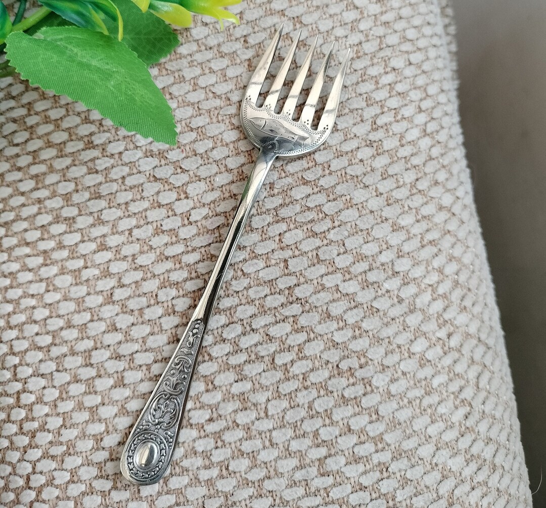 Small Antique Sardine Fork, Etched Fish Design With Ornate Handle ...