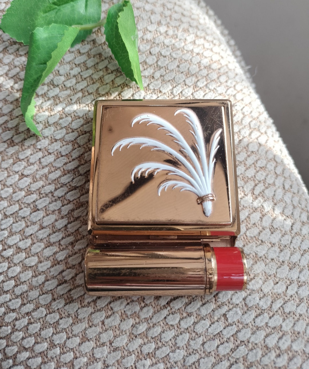 Yardley Triple Compact Art Deco Lipstick /rouge /face Powder - Etsy