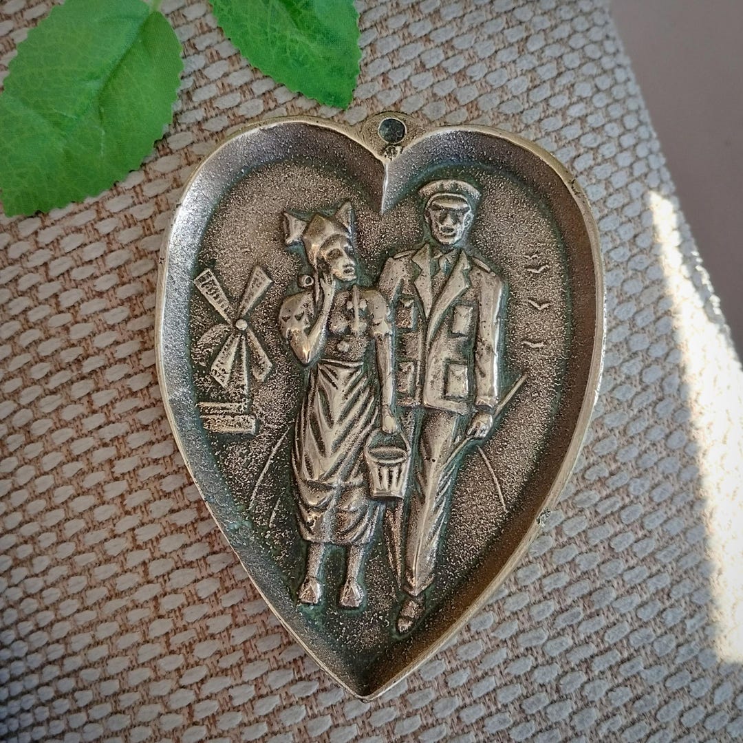 Cheeky Brass Pin Dish, Heart Shaped Double Sided Coin Tray, Bare Bottom ...