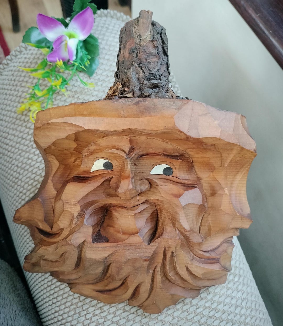 Tree Spirit, Hand Carved Green Man, Face of the Forest, Nature Lover ...