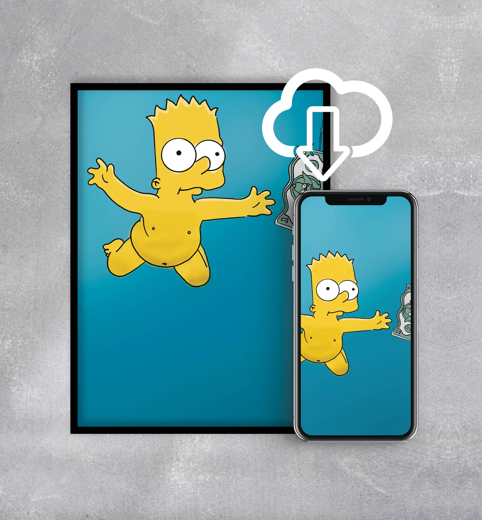 DIGITAL Bart Simpson x Nirvana Nevermind Poster Print POP | Etsy