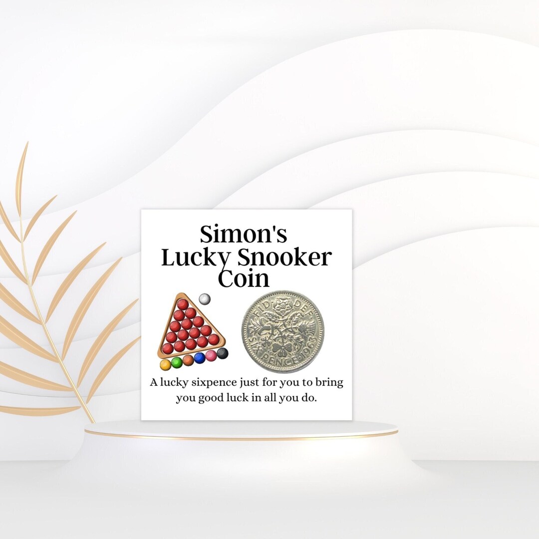 Snooker Gift for Men Women - Lucky Sixpence Coin - Personalised Snooker ...