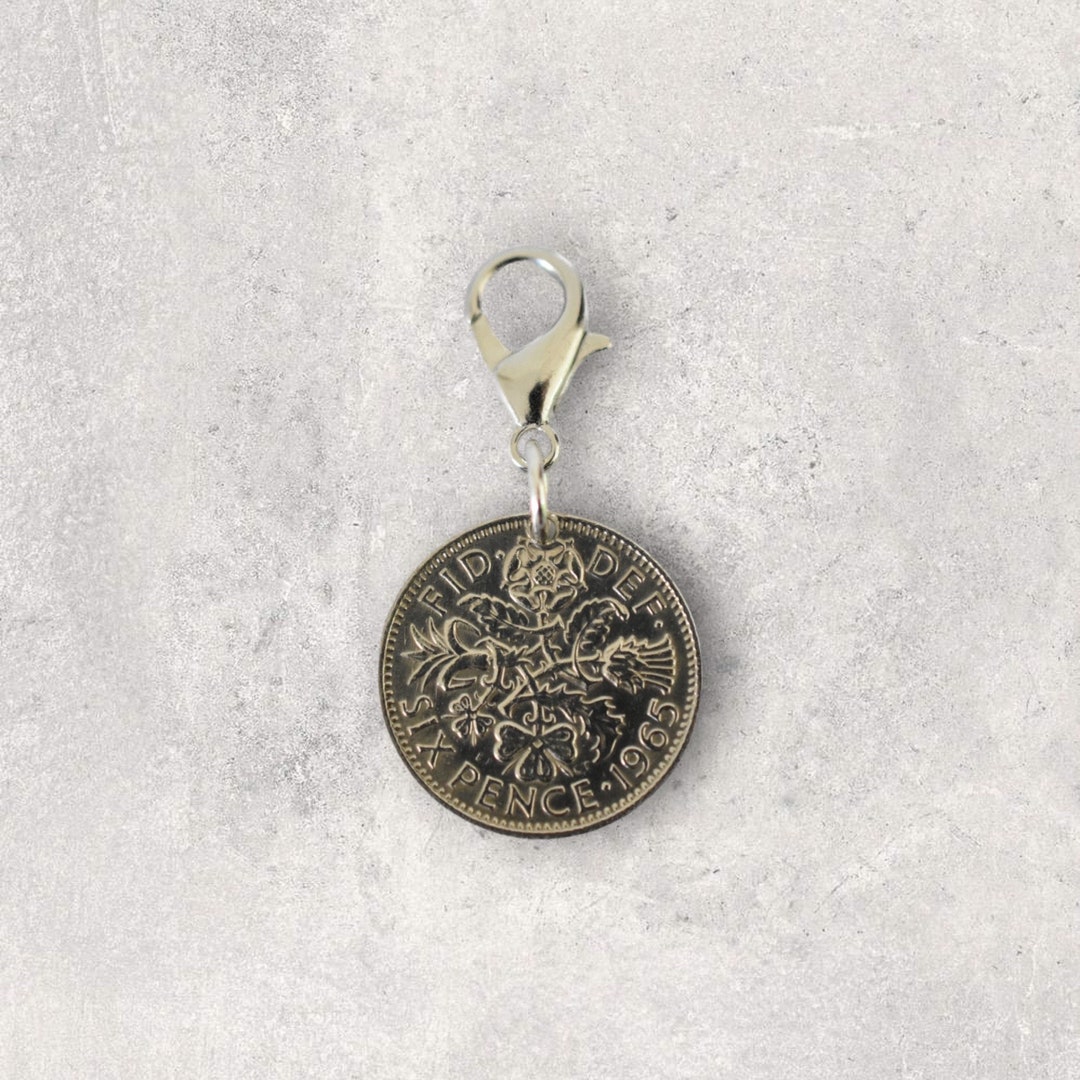 Bouquet Sixpence Charm - Lucky Wedding Charm for the Bride - Wedding Gift for Her - Bride to Be ...