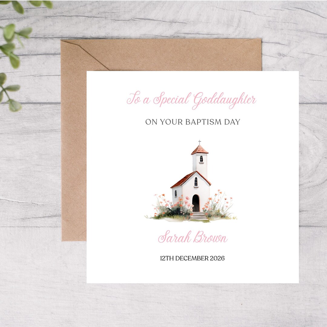 Personalised Goddaughter Baptism Card - Keepsake Gift - Etsy
