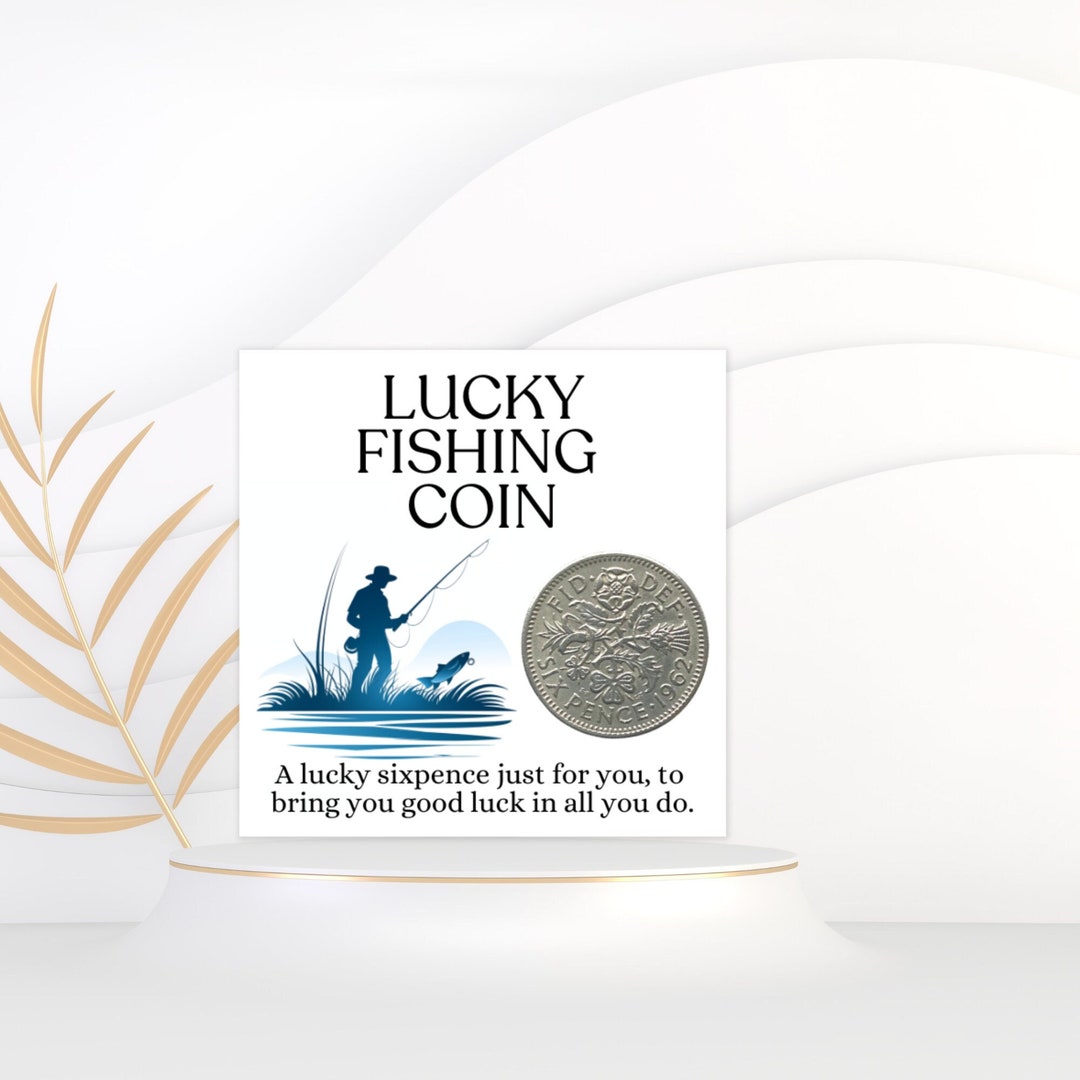 Christmas Gift for Men Fishing - Lucky Sixpence Coin - Fisherman Gift ...