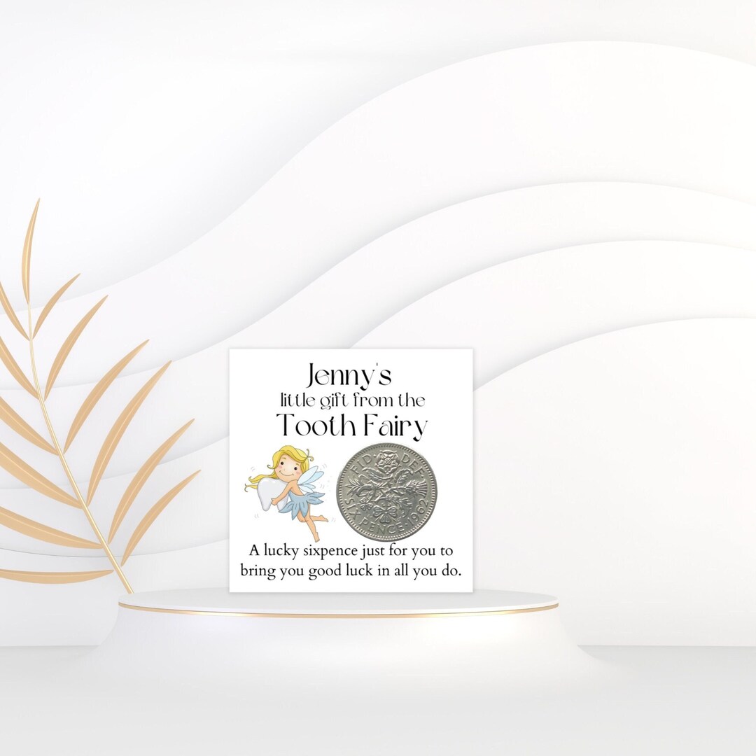 Tooth Fairy Gift Boy Girl - Lucky Sixpence Coin - Personalised Gift ...