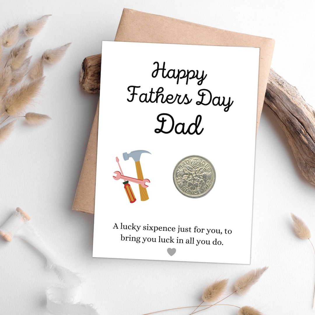 Fathers Day Gift From Daughter Son - Lucky Sixpence Coin - Fathers Day ...