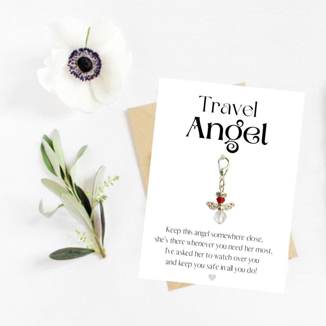 Travel Gift for Friend - Guardian Angel Charm - Small Angel Charm ...