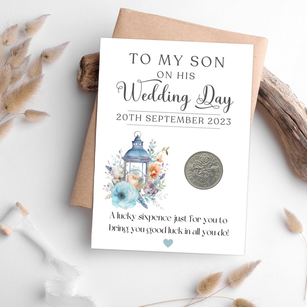 Groom Gift From Mum Dad - Lucky Sixpence Coin - Personalised Wedding ...