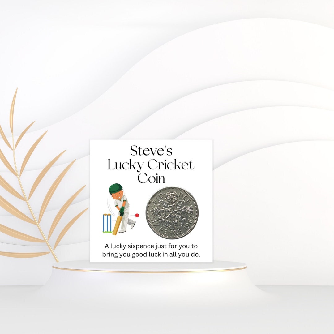 Cricket Gift Men Women - Lucky Sixpence Coin - Cricket Team ...